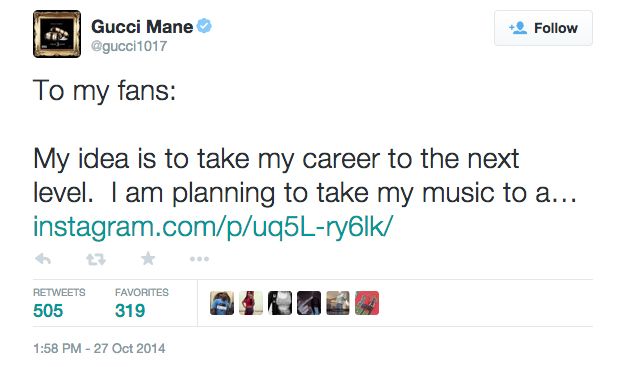 Gucci Mane, @gucci1107 - - Image 2 from Tweets of the Week: Benzino ...