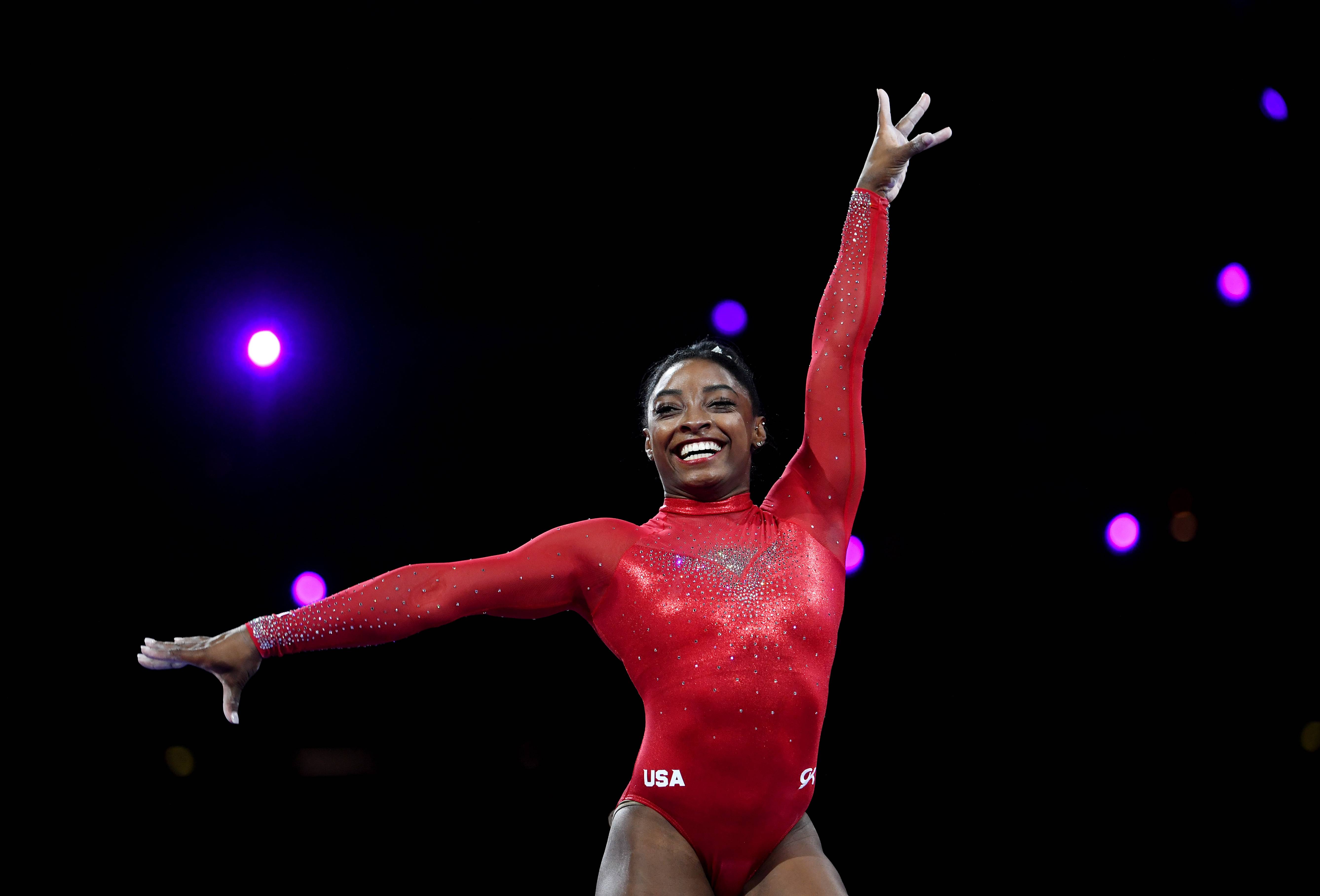 Simone Biles Rocks Patriotic Red, White, and Blue Braid on Glamour ...