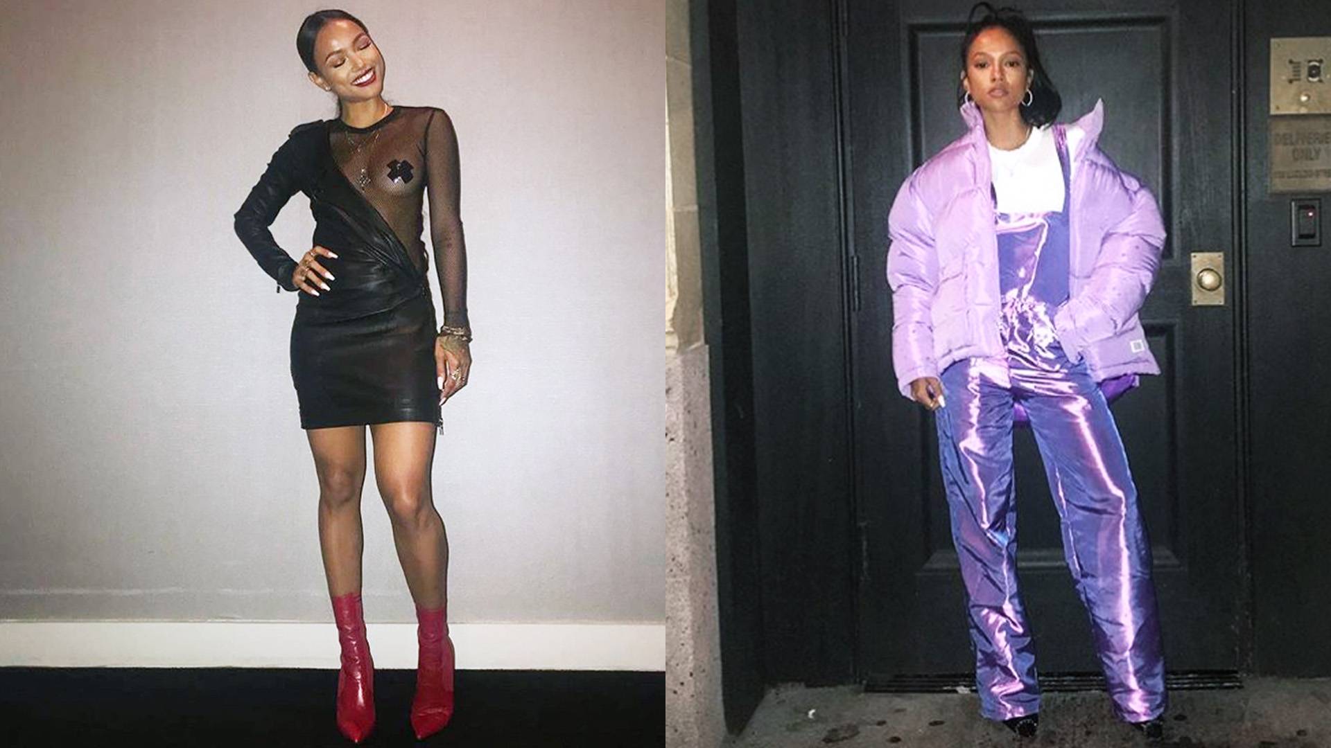 See Karrueche Let One Boob Hang Out In This Outfit Tribute To Lil' Kim ...