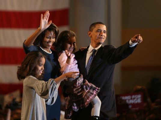 Election Night Rally - - Image 12 from Daddy's Girls: Obama and His ...
