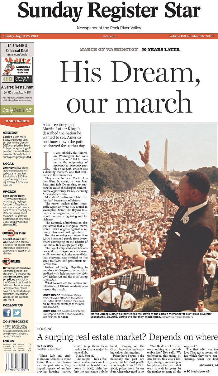 Rockford Register Star (Illinois) - Image 8 from March on Washington Is ...