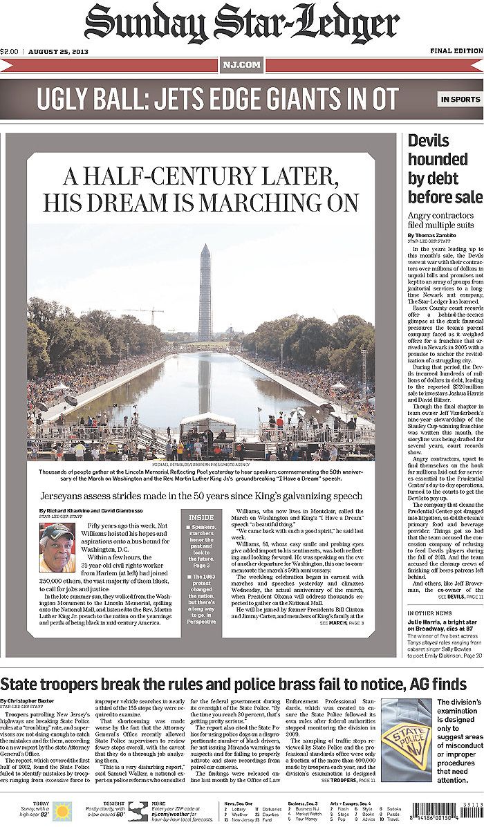Sunday Star-Ledger (New Jersey) - Image 2 from March on Washington Is ...