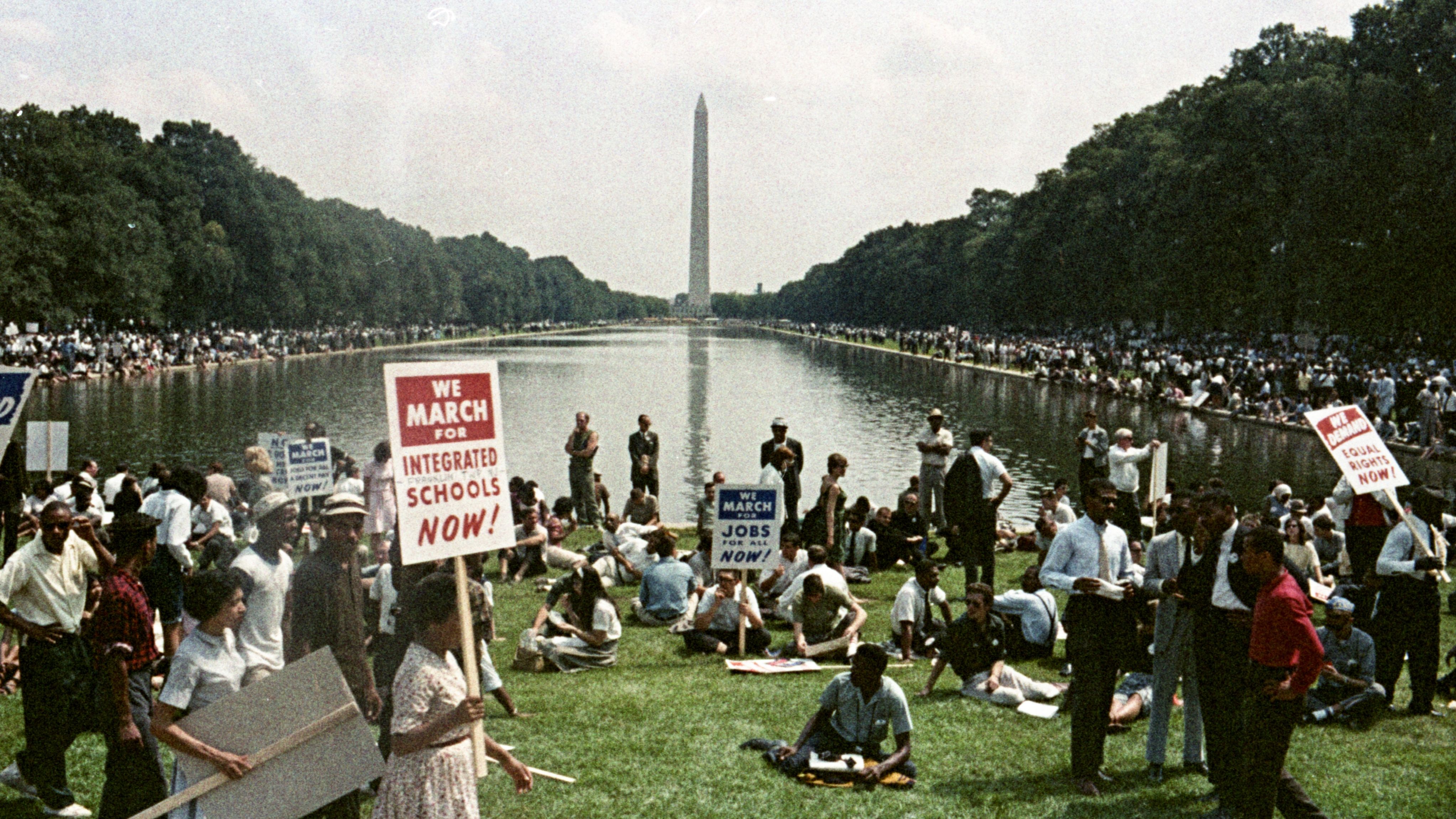 Marchers gathered in front - Image 4 from The 1963 March on Washington ...