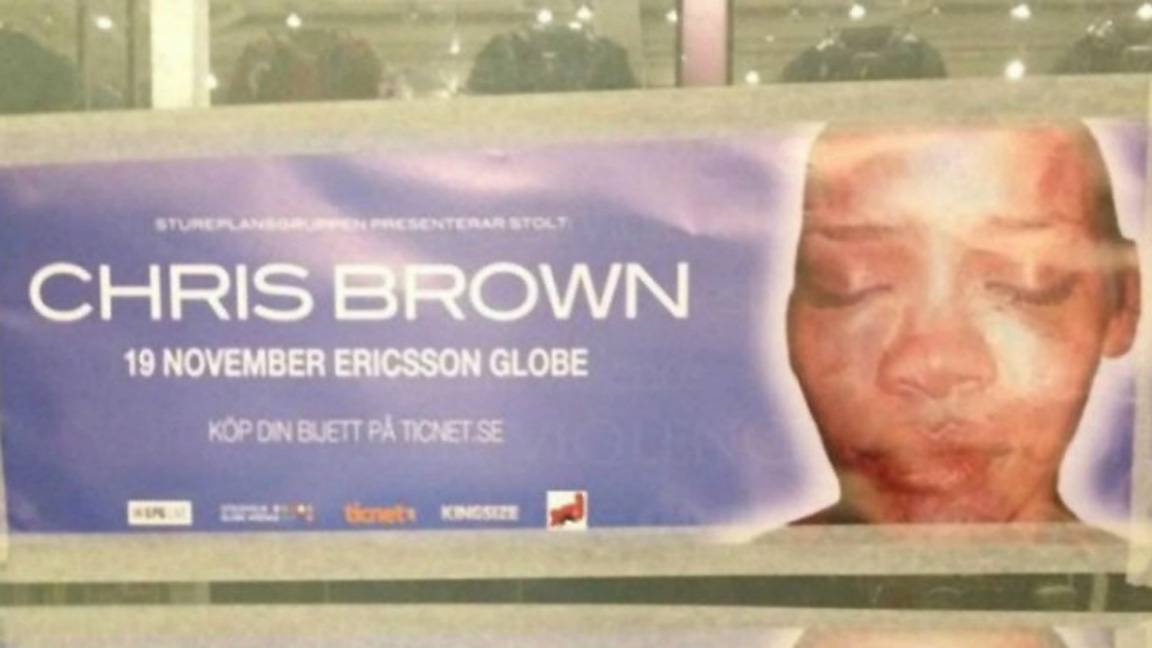 Stockholm Protests Chris Brown Concert With Poster of Rihanna's Bruised ...