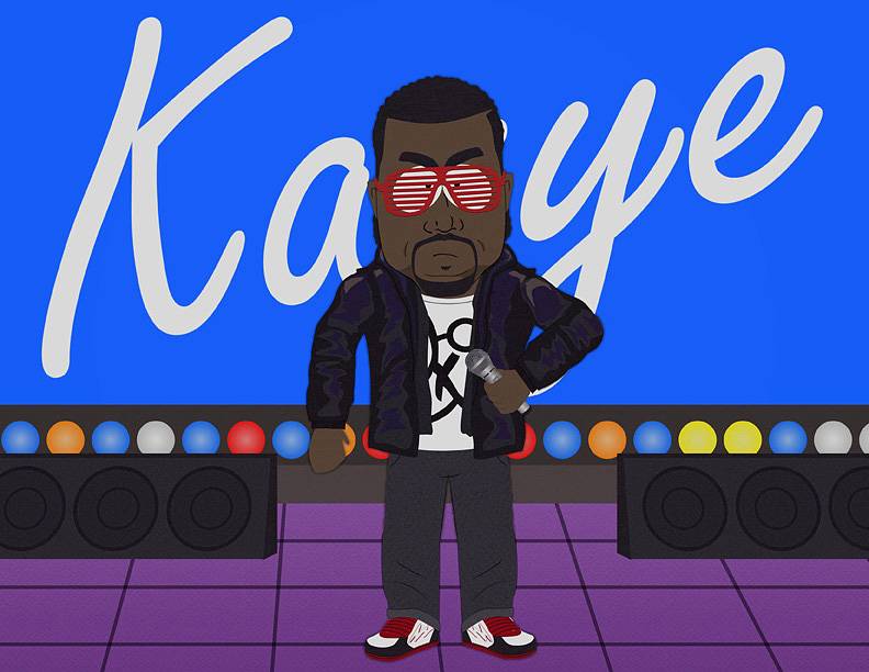Kanye West on South - Image 13 from Cartoon Rap: Music Stars as ...