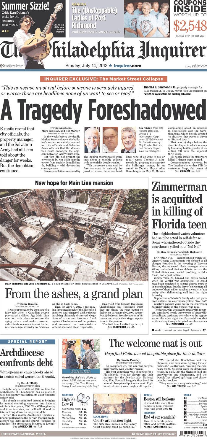 The Philadelphia Inquirer - - Image 4 from George Zimmerman's Verdict ...