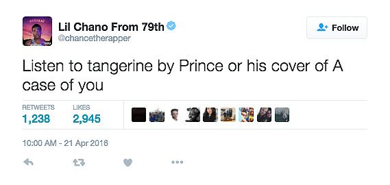 Chance the Rapper - - Image 14 from Tweet Sheet: Celebrities React to ...