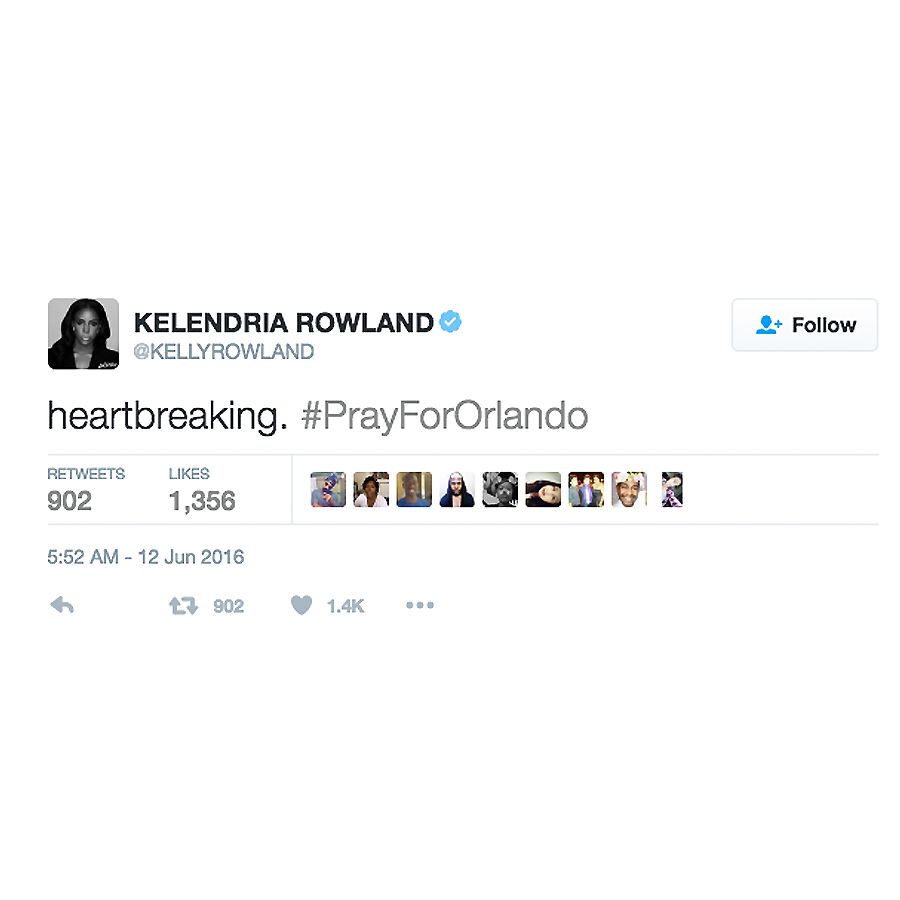 Kelly Rowland - Yes, - Image 21 from Celebrities React to the Orlando ...