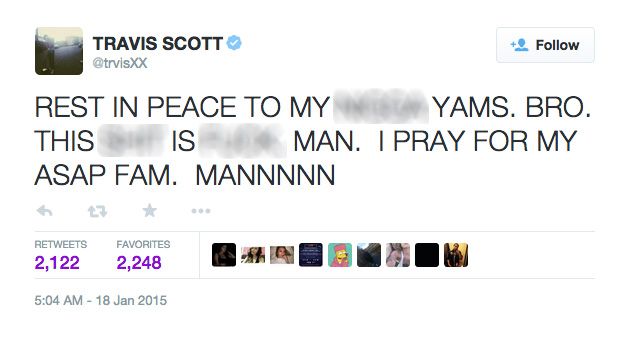 TRAVIS SCOTT, @trvisXX - Grand - Image 14 from Tweet Sheet: Hip Hop ...