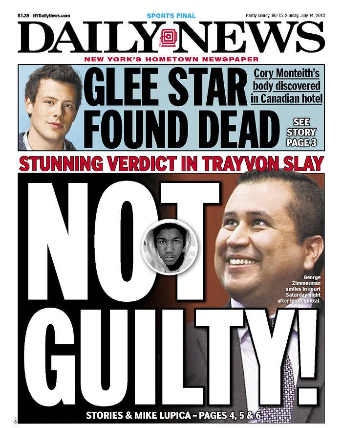 New York Daily News - Image 13 from George Zimmerman's Verdict Is Front ...