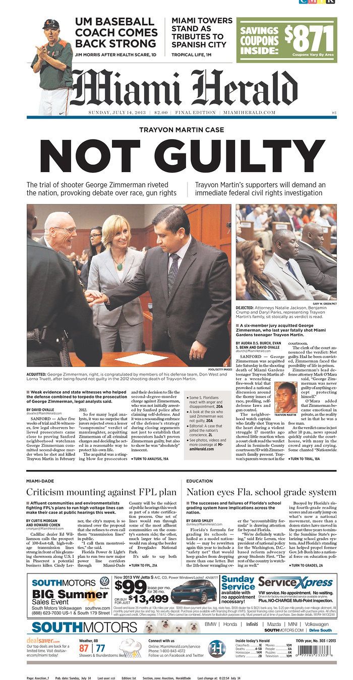 Miami Herald - (Photo: - Image 7 from George Zimmerman's Verdict Is ...