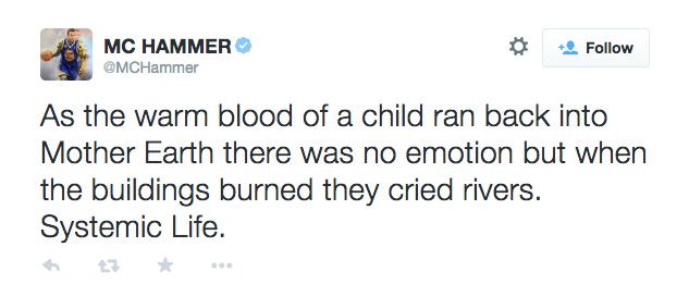 MC Hammer, @MCHammer - - Image 12 from Tweet Sheet: Music Stars React ...