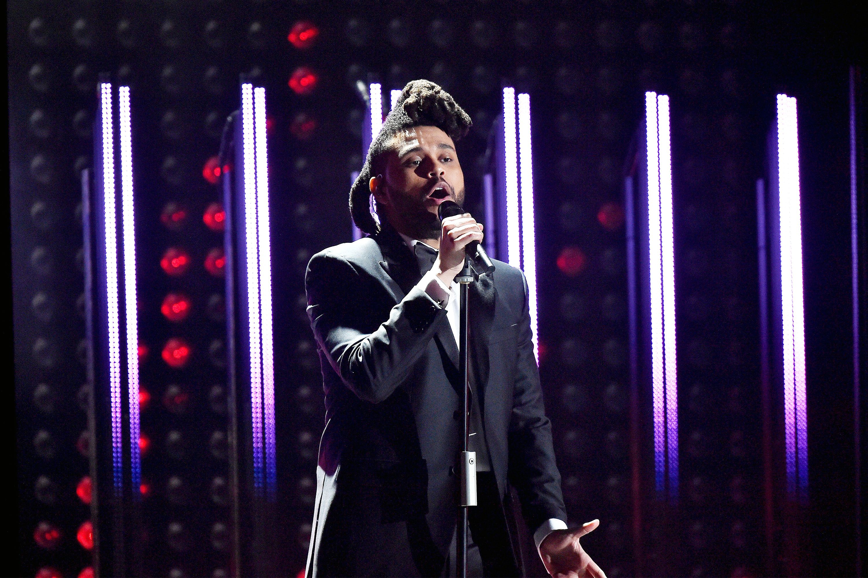 The Weeknd's Somber Dancing - Image 3 from 2016 GRAMMY Awards ...