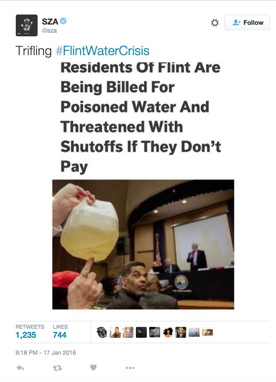 @SZA - (Photo: SZA - Image 12 from #WhatTwitterSaid About Flint ...