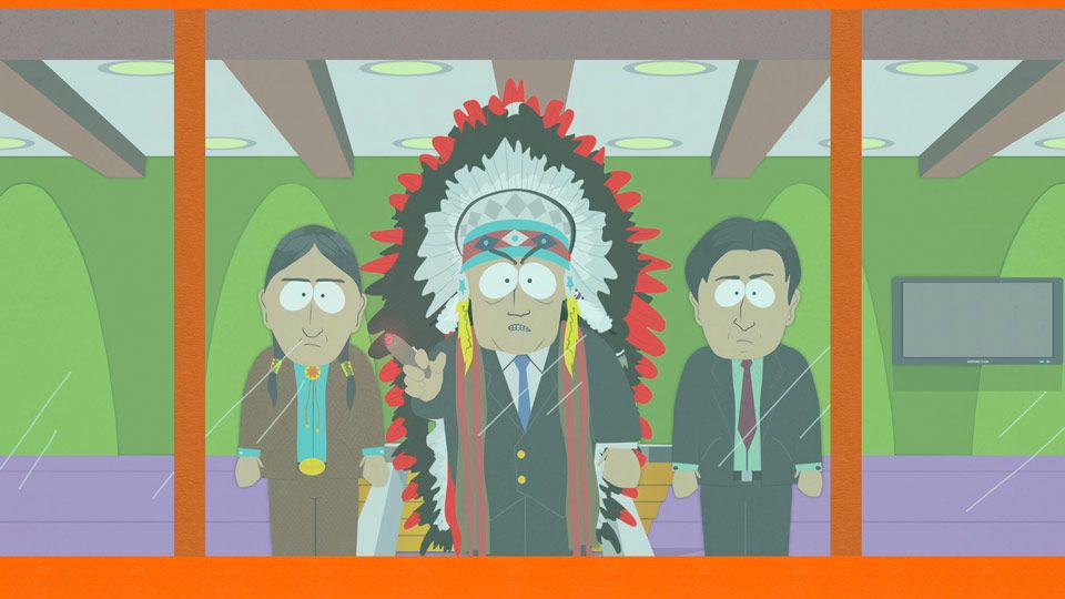 Randy Marsh, Stan, kyle, Cartman, Kenny, Sharon Marsh, Shelley, Grandpa ...