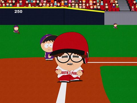 Cartman, Kenny, kyle, Stan, Kyle's Cousin Kyle, Baseball, college, Bat ...