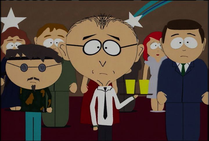 Officer Barbrady, Butters, Mr. Mackey, Ned, Uncle Jimbo, Stan, Dougie ...