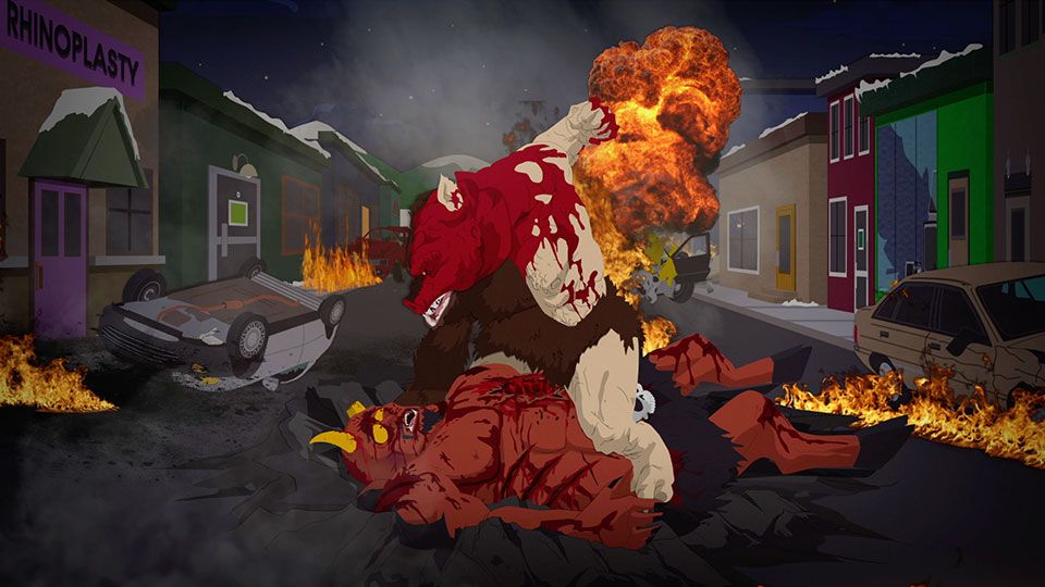 ManBearPig vs. Satan - South Park (Video Clip) | South Park Studios UK ...