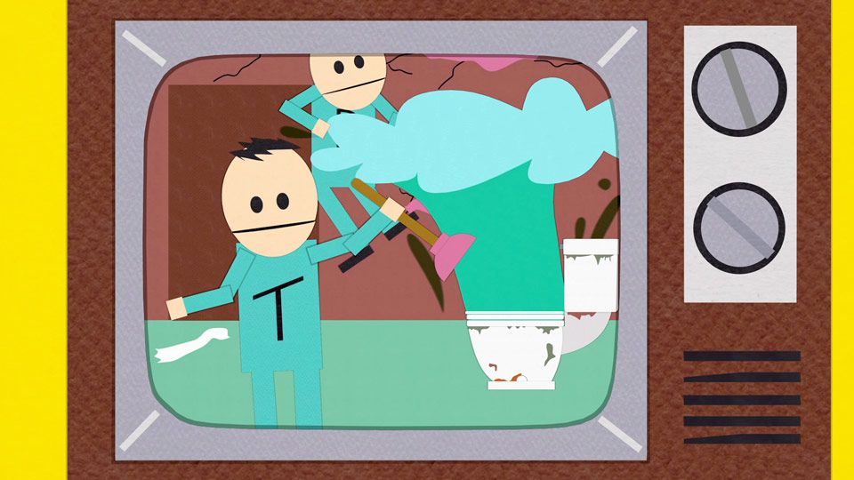 Kenny, Cartman, Stan, kyle, TV, Terrance and Phillip, technology, Farts ...